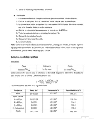 Práctica IV Experimento de Reynolds | DOCX