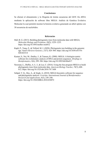 PRACTICA VIRTUAL – MEGA: MOLECULAR EVOLUTIONARY GENETICS ANALYSIS | PDF
