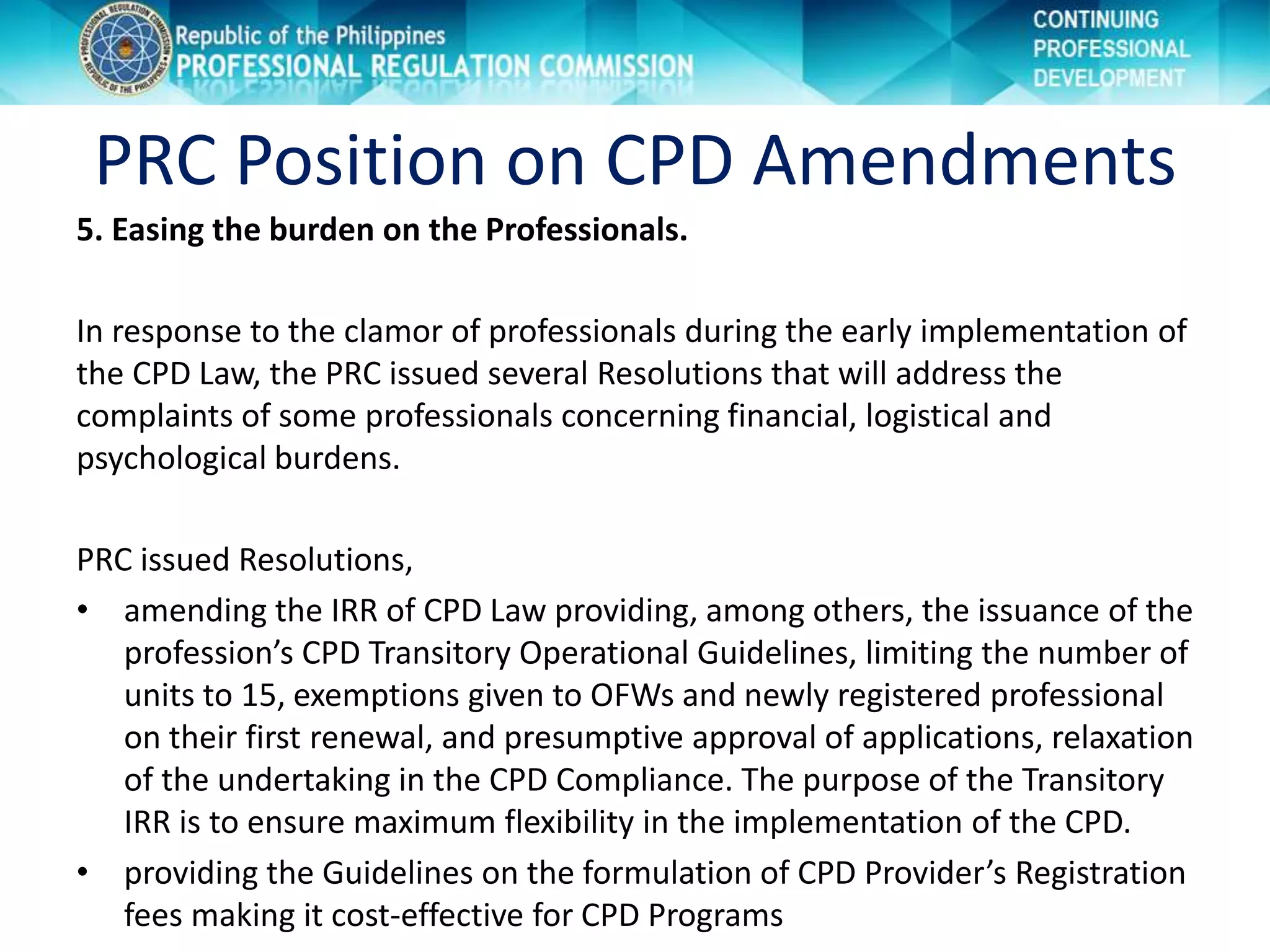 PRC Updates on CPD.pptx | Education