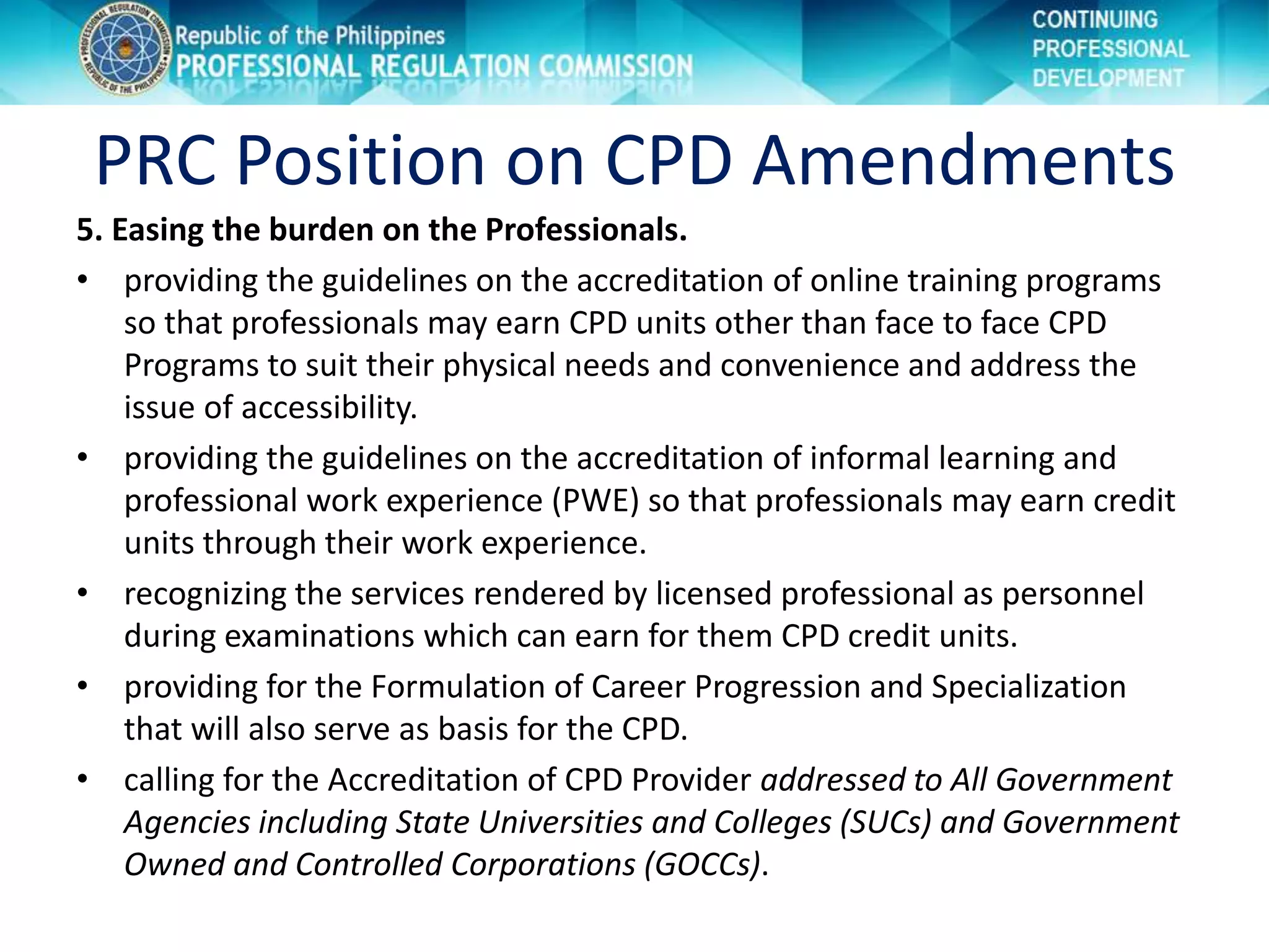 PRC Updates on CPD.pptx | Education