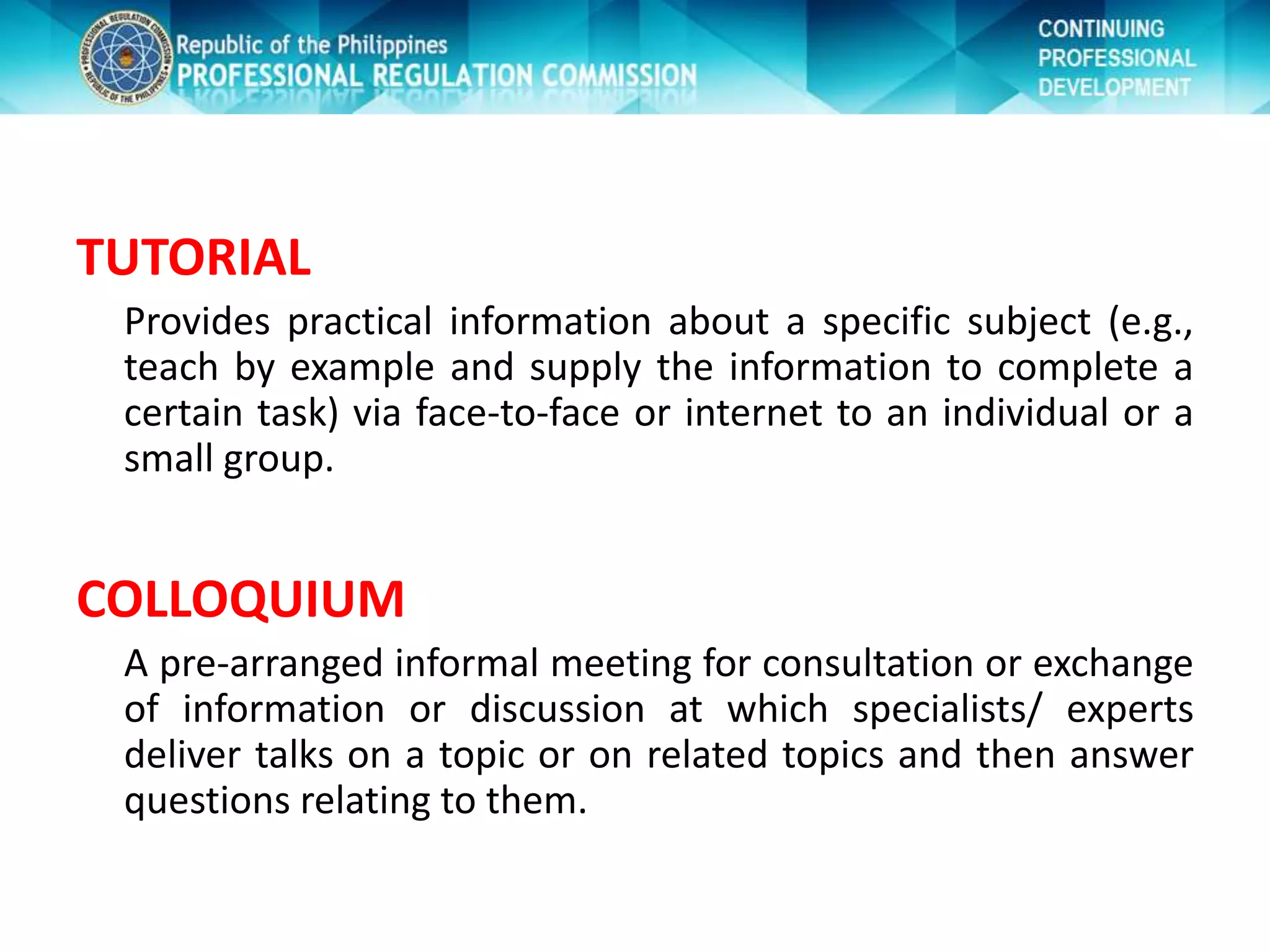 PRC Updates on CPD.pptx | Education