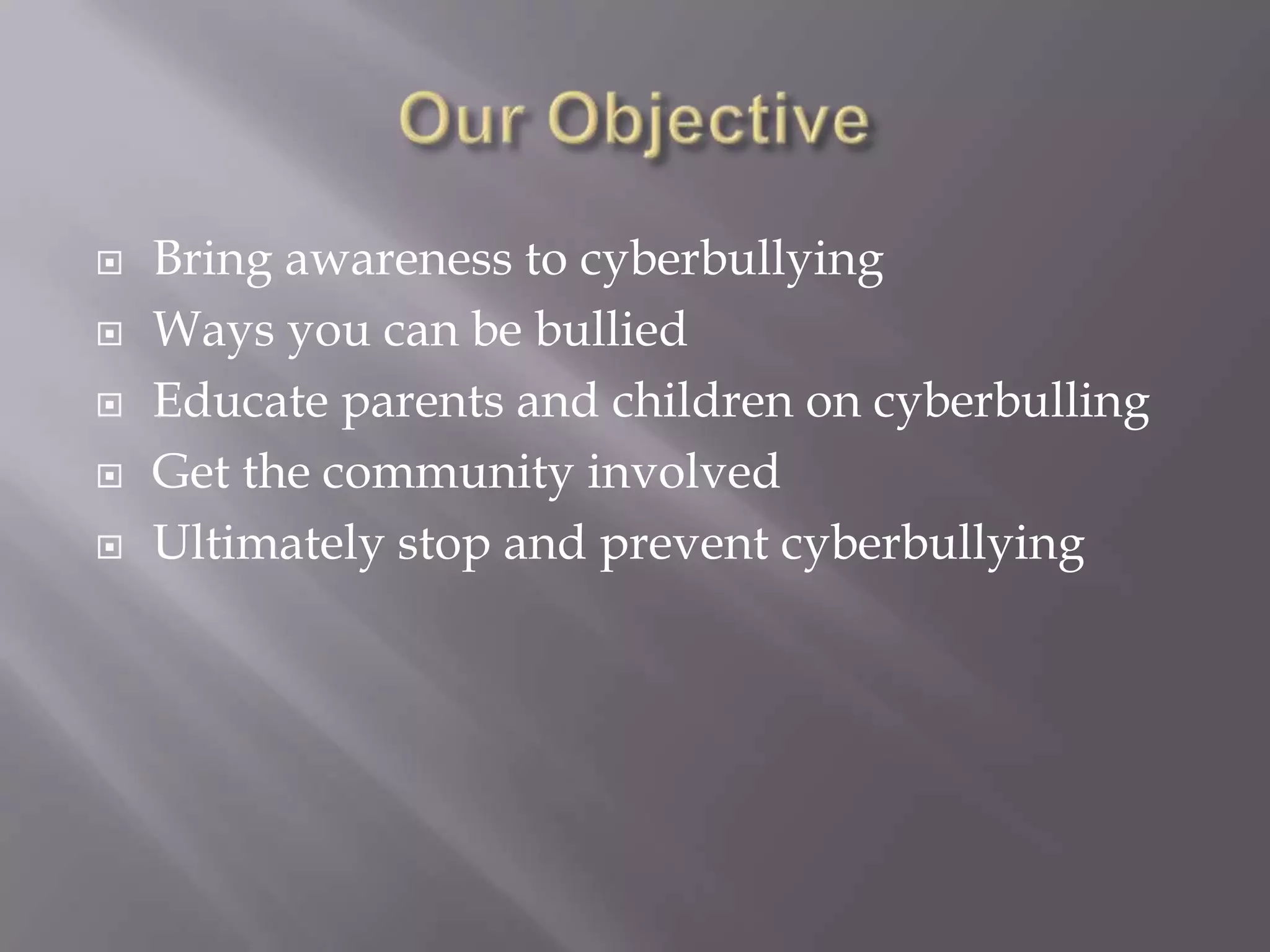 Pr cyberbullying campaign powerpoint | PPTX
