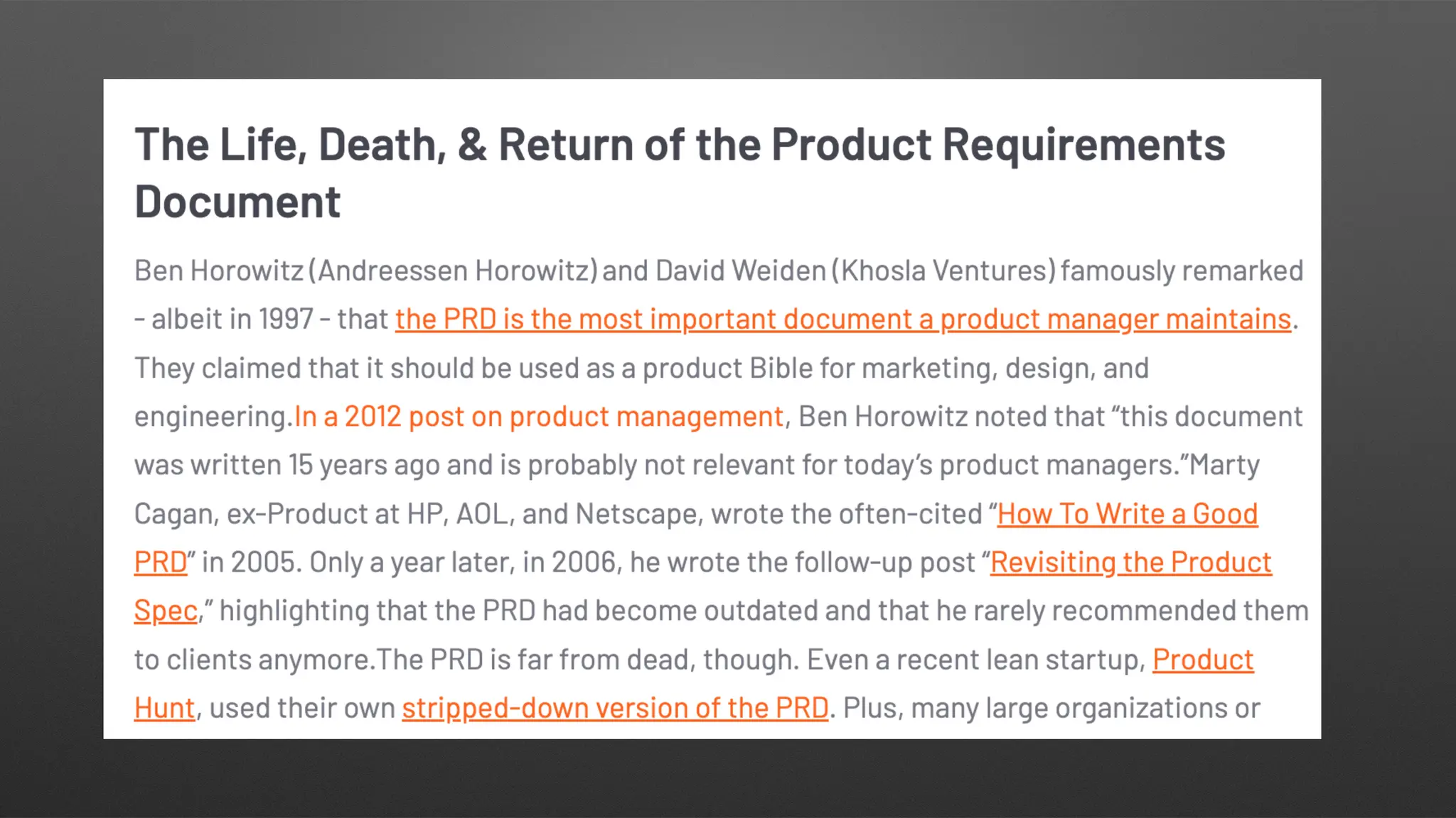 PRD-Product-Development Description Speaking | PPT