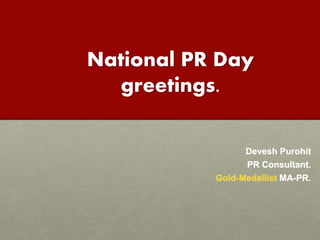National PR Day 21st April India | PPT