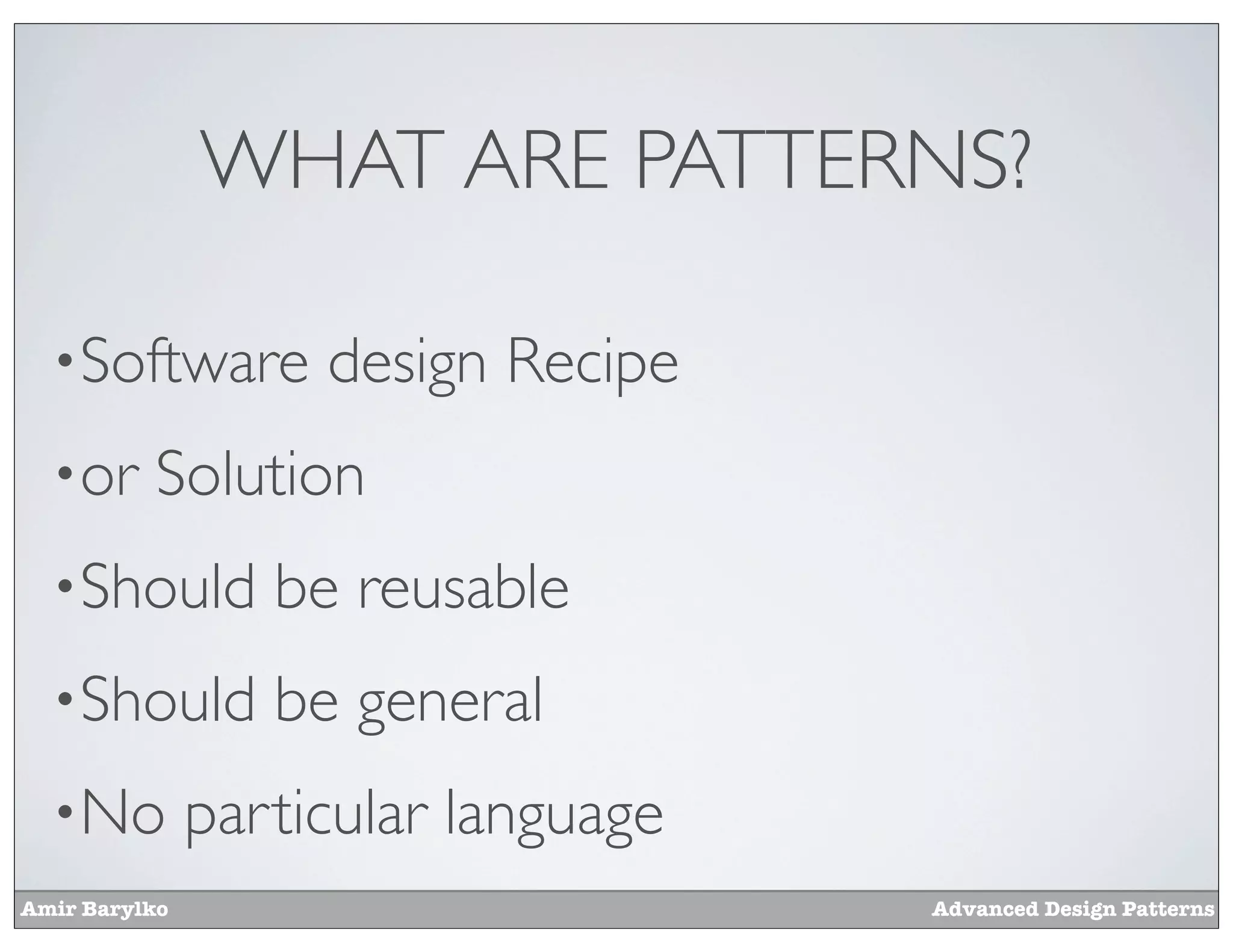 PRDC12 advanced design patterns | PDF