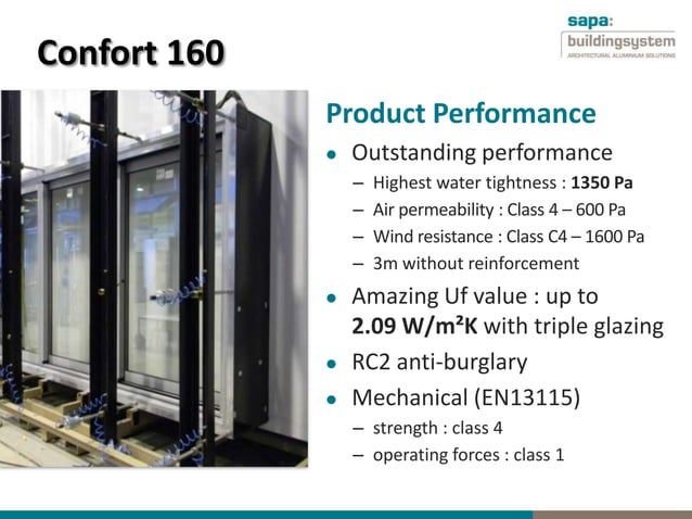 Confort 160 super performant aluminium sliding door by Sapa Building System