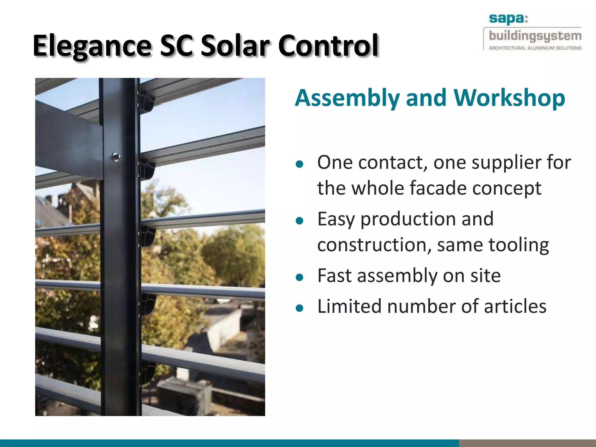 Elegance SC aluminium sun control system by Sapa Building System | PPTX