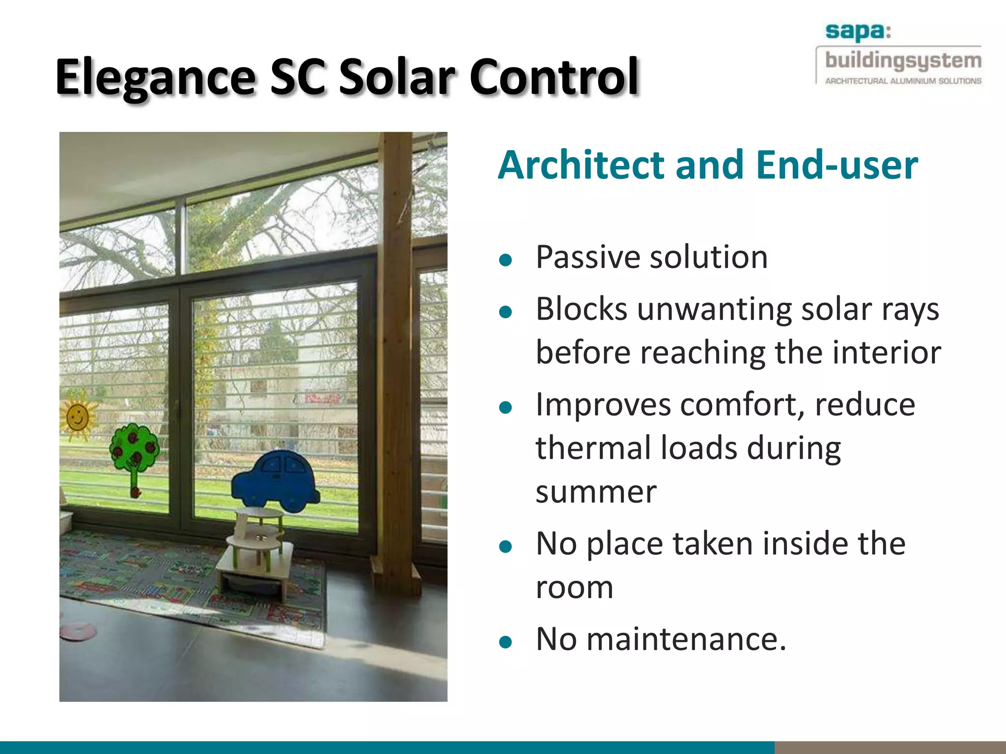 Elegance SC aluminium sun control system by Sapa Building System | PPTX
