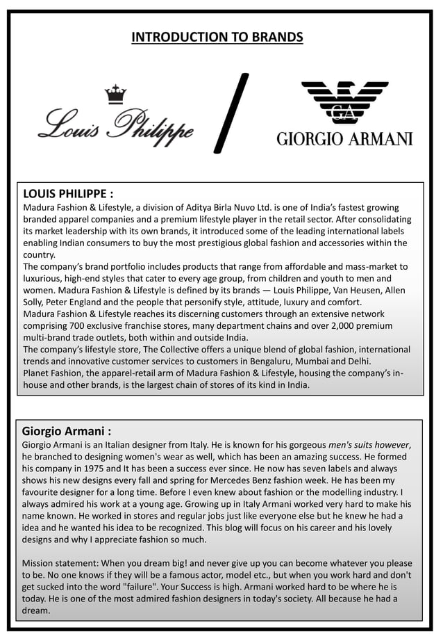 Prdouct development process of armani and lp | PDF | Needlework | Arts and Crafts