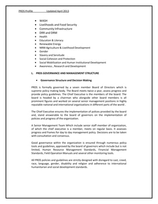 PRDS Profile (updated may 2013) | DOC