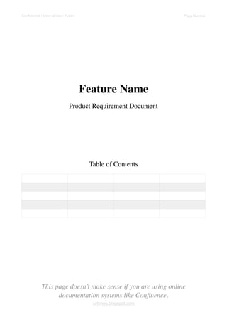 PRD Template for Product Managers | PDF