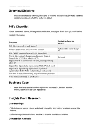 PRD Template for Product Managers | PDF