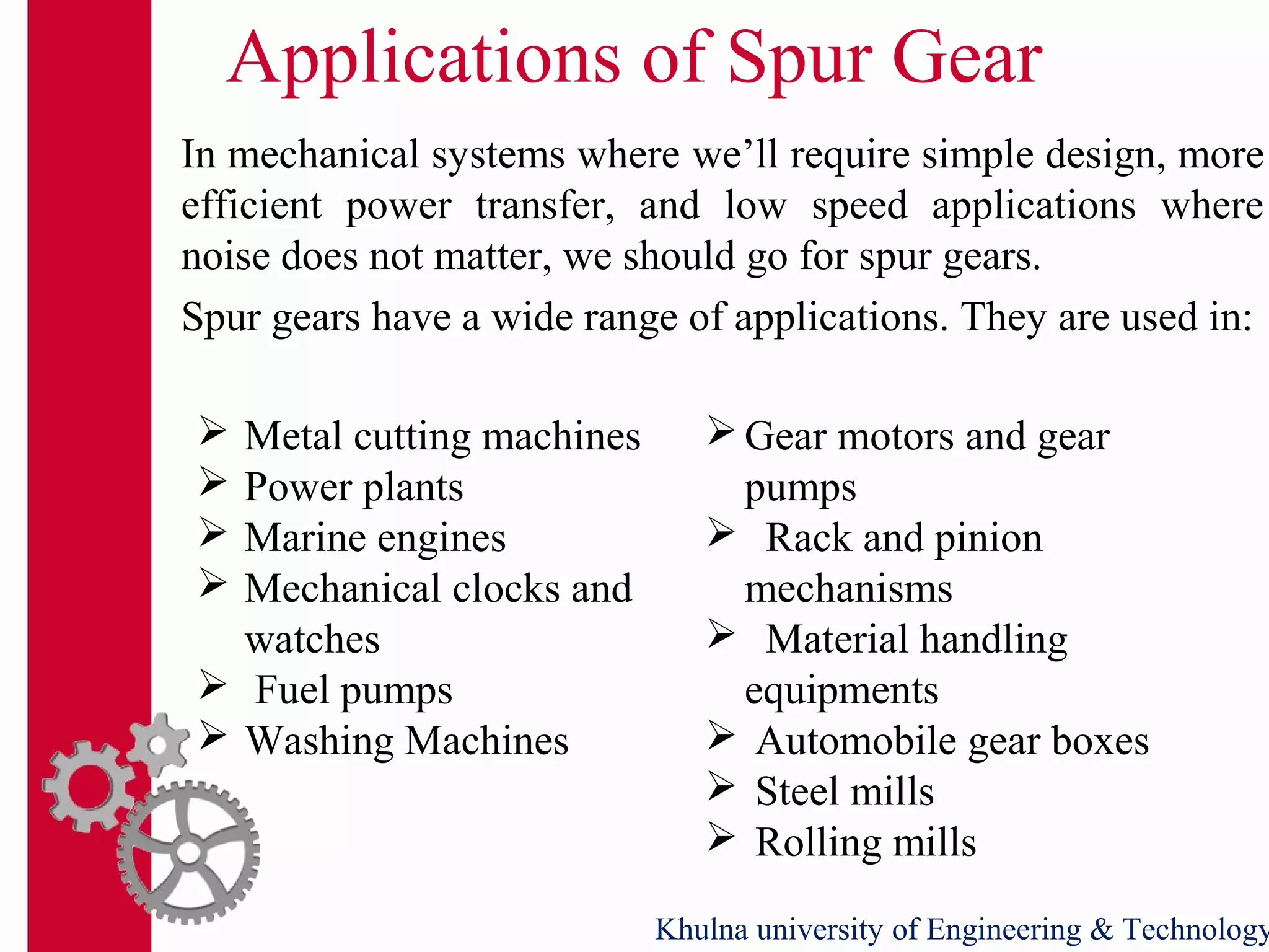 Presentation on Spur Gear | PPT
