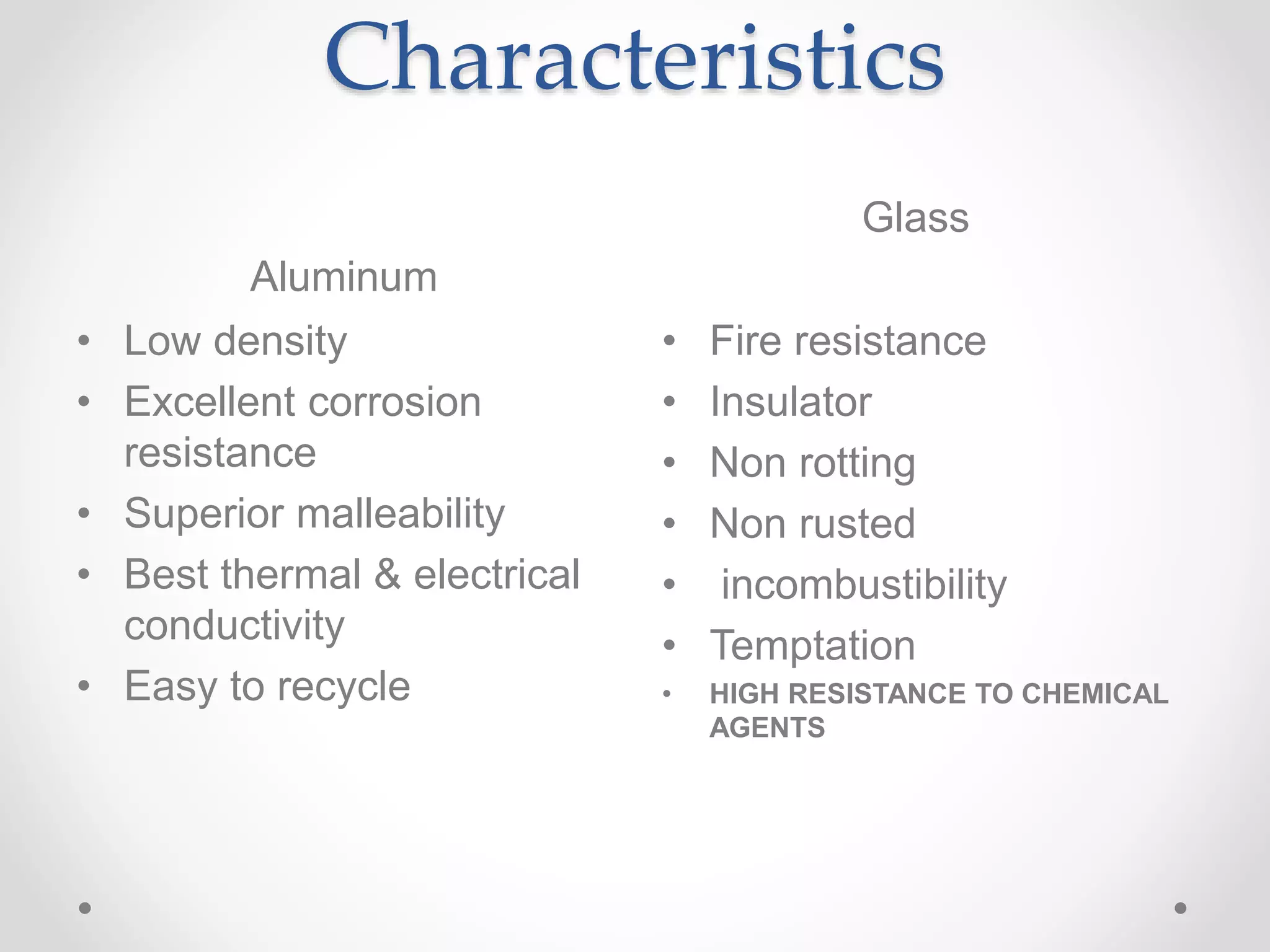 Glass and aluminium | PPTX