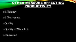Productivity Measurement System | PPTX