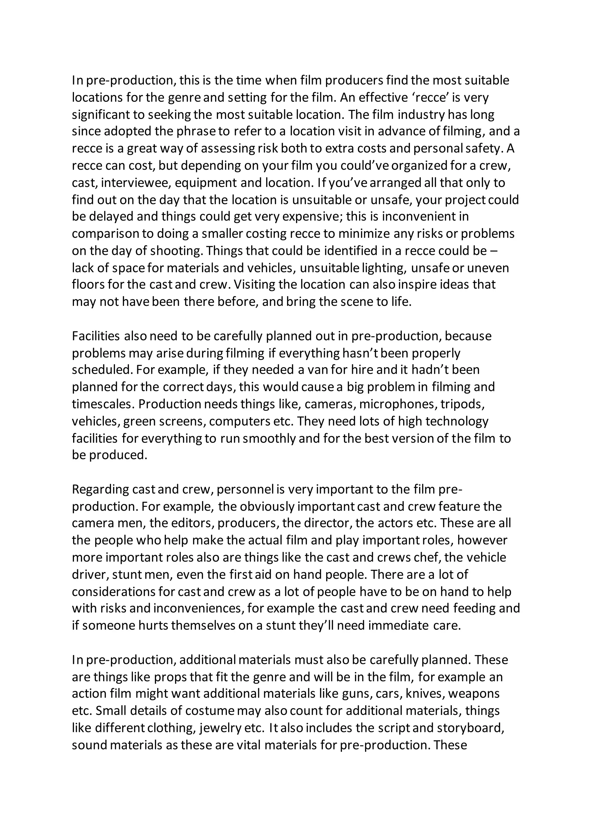 Pre production | DOCX | Soundtracks, TV and Showtunes | Music