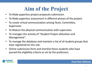 STUDENT PROJECT ALLOCATION AND MANAGEMENT SYSTEM | PPT