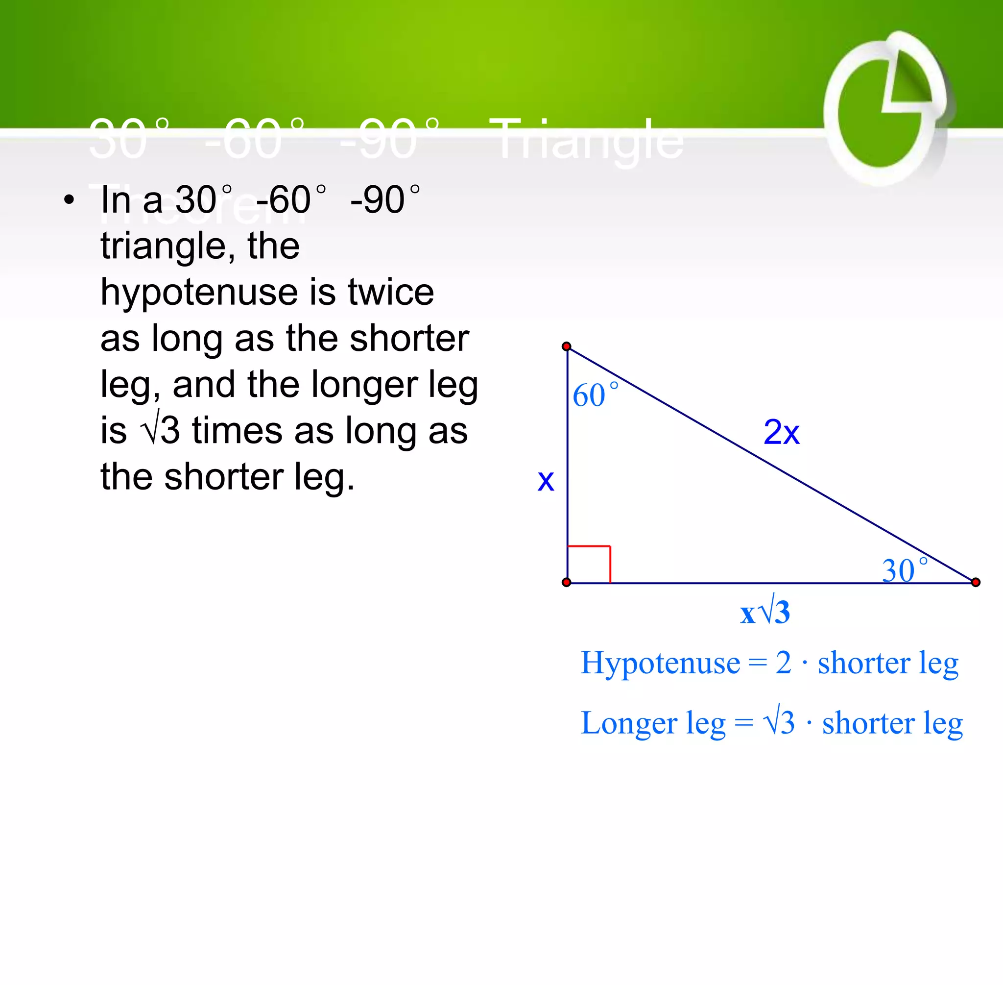 Pre-5.1 - trigonometry ratios in right triangle and special right ...