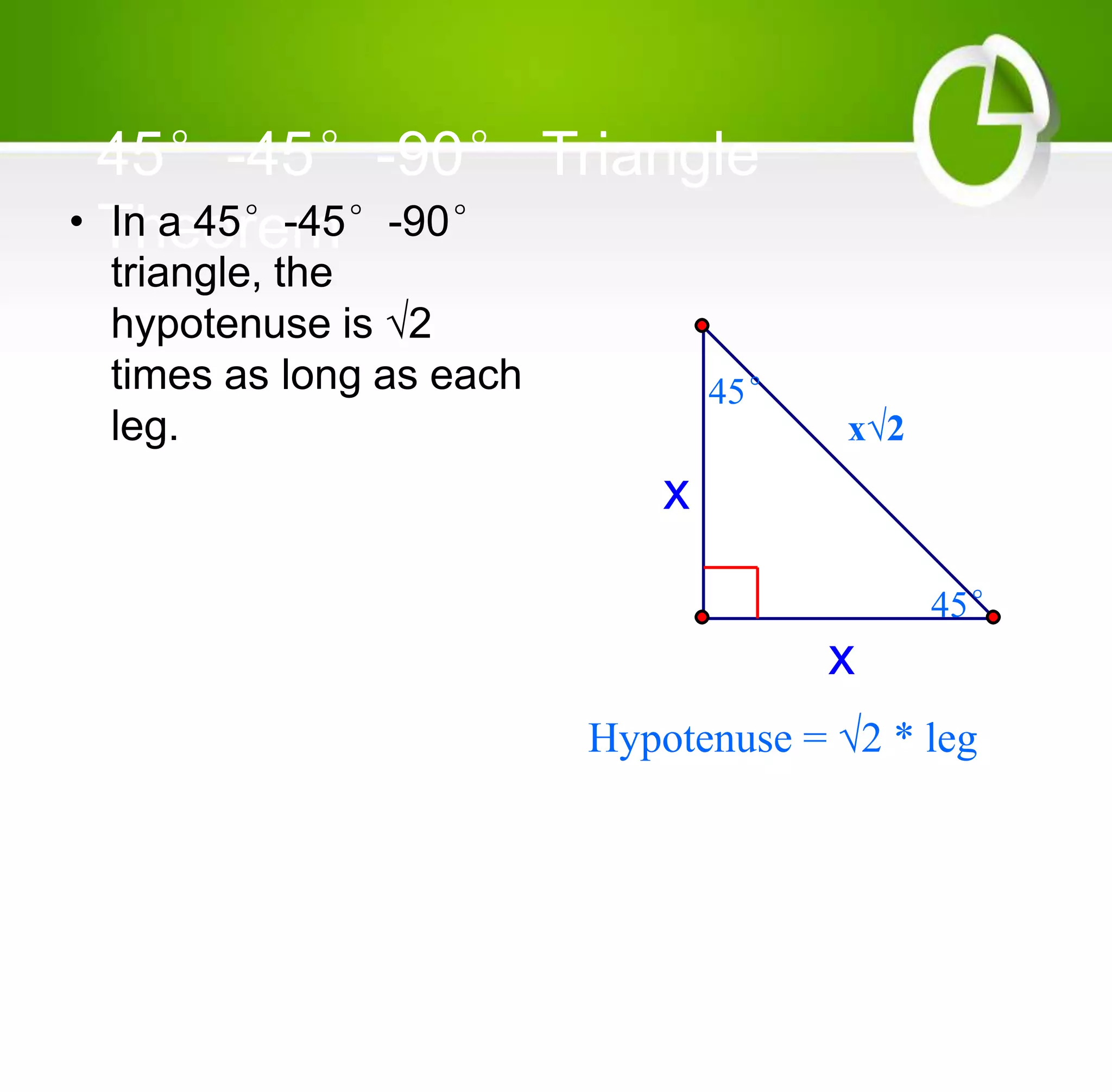 Pre-5.1 - trigonometry ratios in right triangle and special right ...