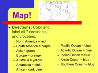 Continents & Oceans | PPTX | South America Travel | Travel Locations