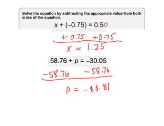 Pre-Algebra 2.11 2.12 Subtracting Decimals | PPT