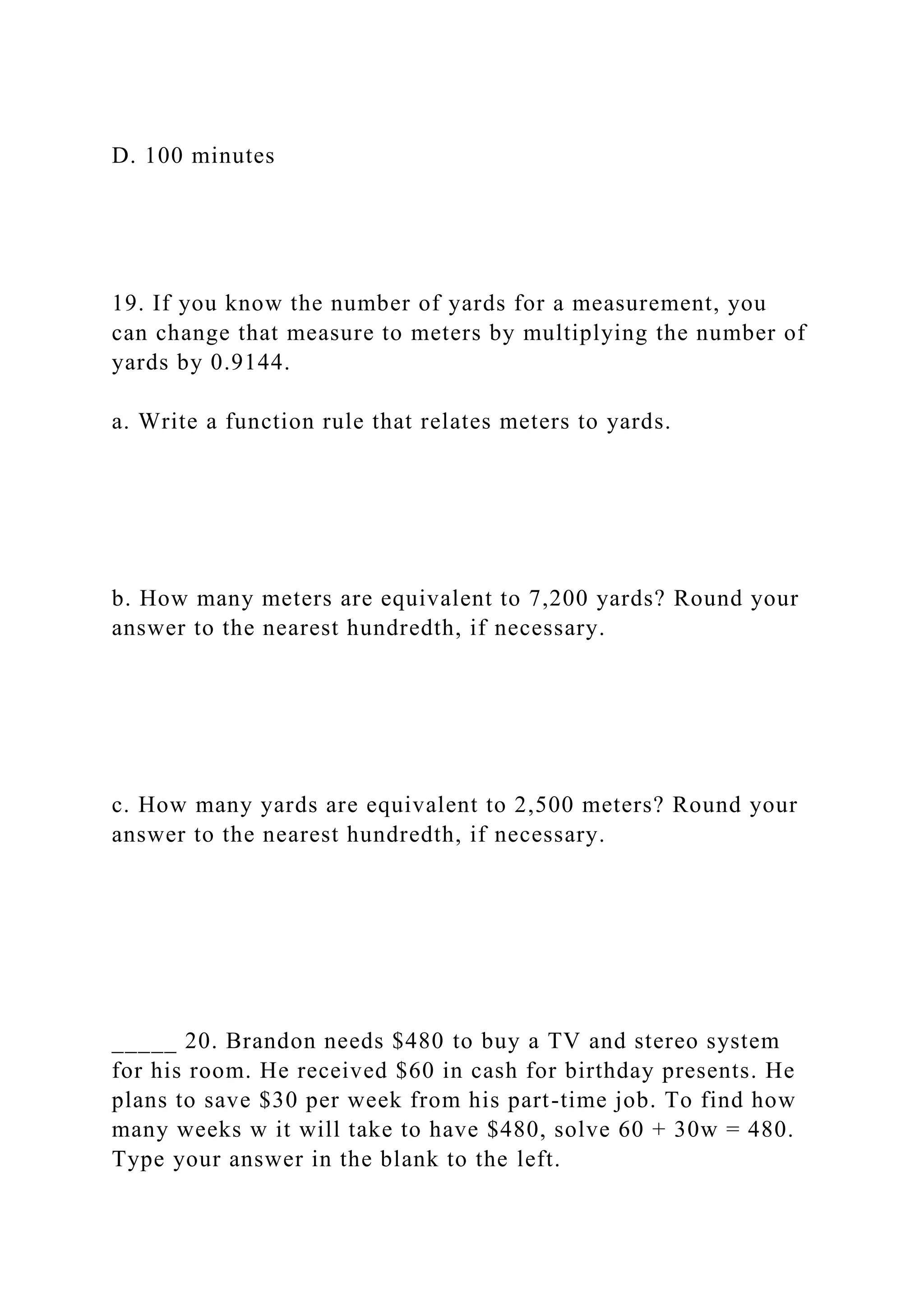 Pre-Algebra Final ExamScore ______ ______ Name _________.docx