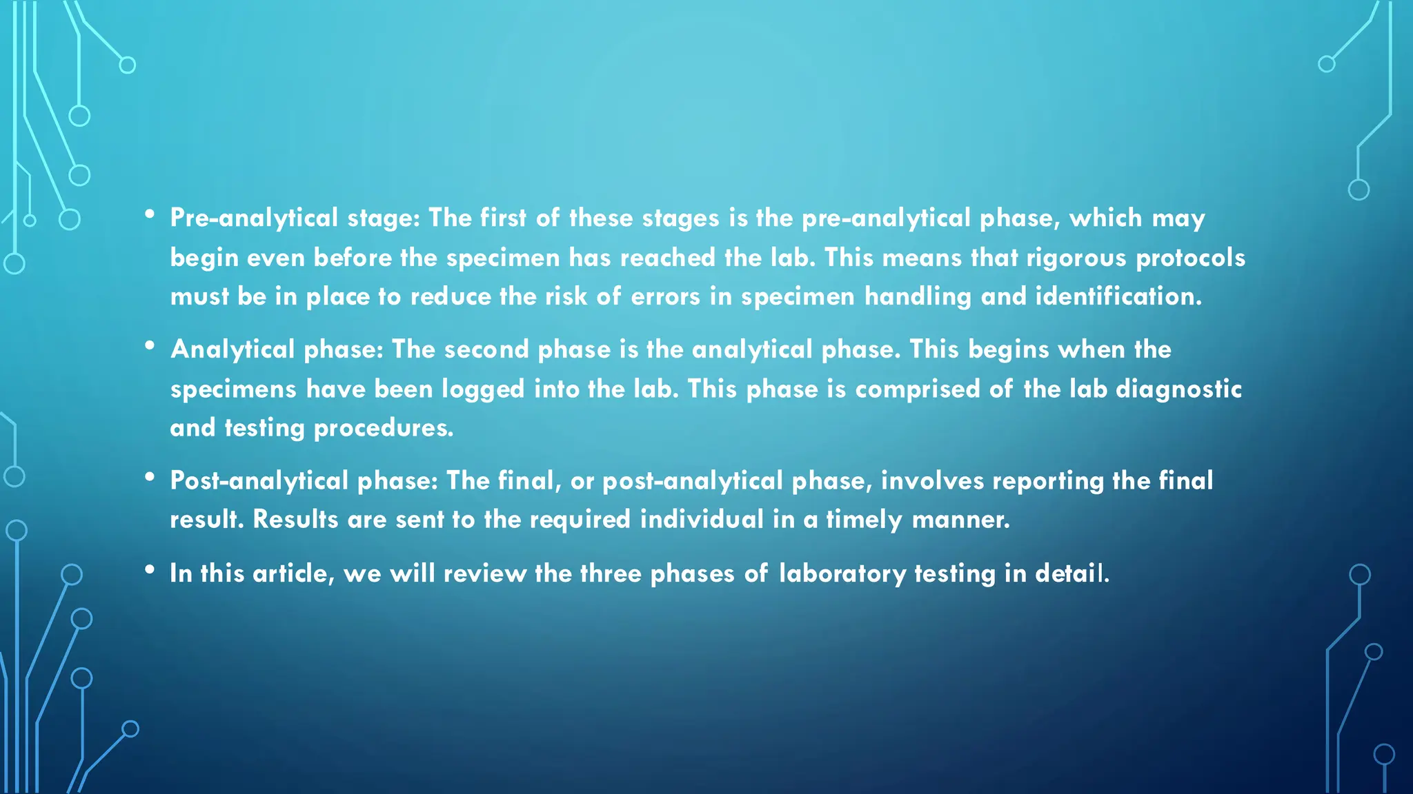 Pre-Analytical and Post analytical phase | PDF