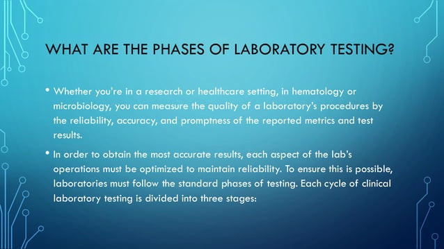 Pre-Analytical and Post analytical phase | PDF | Medical Tests ...