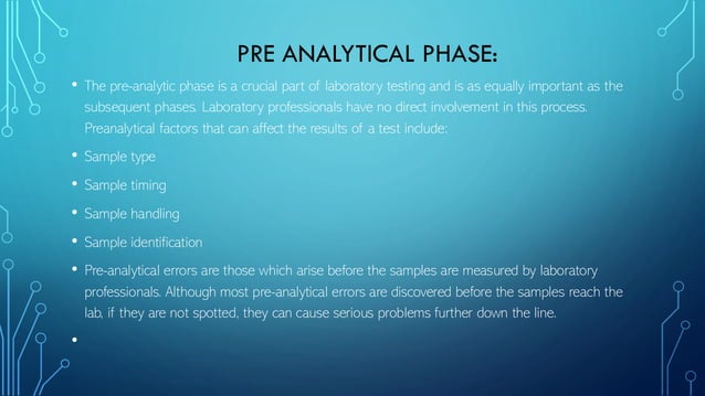 Pre-Analytical and Post analytical phase | PDF | Medical Tests ...