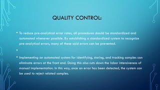 Pre-Analytical and Post analytical phase | PDF