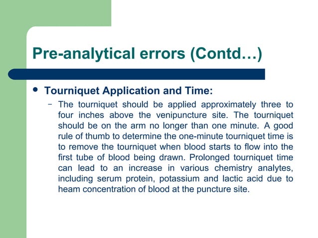 Pre analytical errors | PPT
