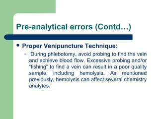 Pre analytical errors | PPT