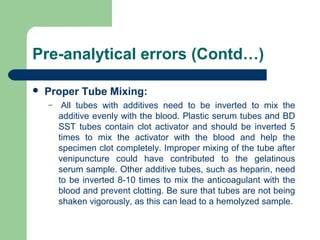 Pre analytical errors | PPT