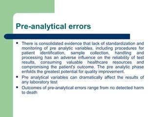 Pre analytical errors | PPT