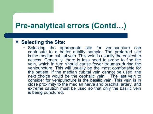 Pre analytical errors | PPT