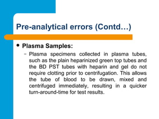 Pre analytical errors. | PPT