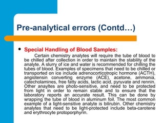 Pre analytical errors. | PPT