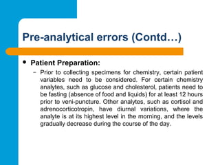 Pre analytical errors. | PPT