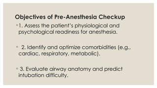 Pre-Anaesthesia Checkup Sumer brief introduction | PPTX