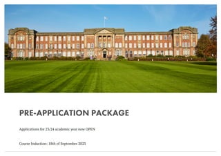 PRE-APPLICATION PACK Distance learning PGCE | Leeds Beckett University ...