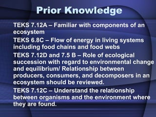 Pre-AP Tie-in Objective 8.14A, B, and C Ecosystems and Pollution | PPT