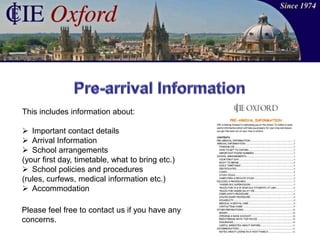 Pre arrival presentation | PPTX