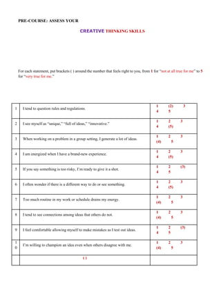 Pre assessment-1 | DOCX
