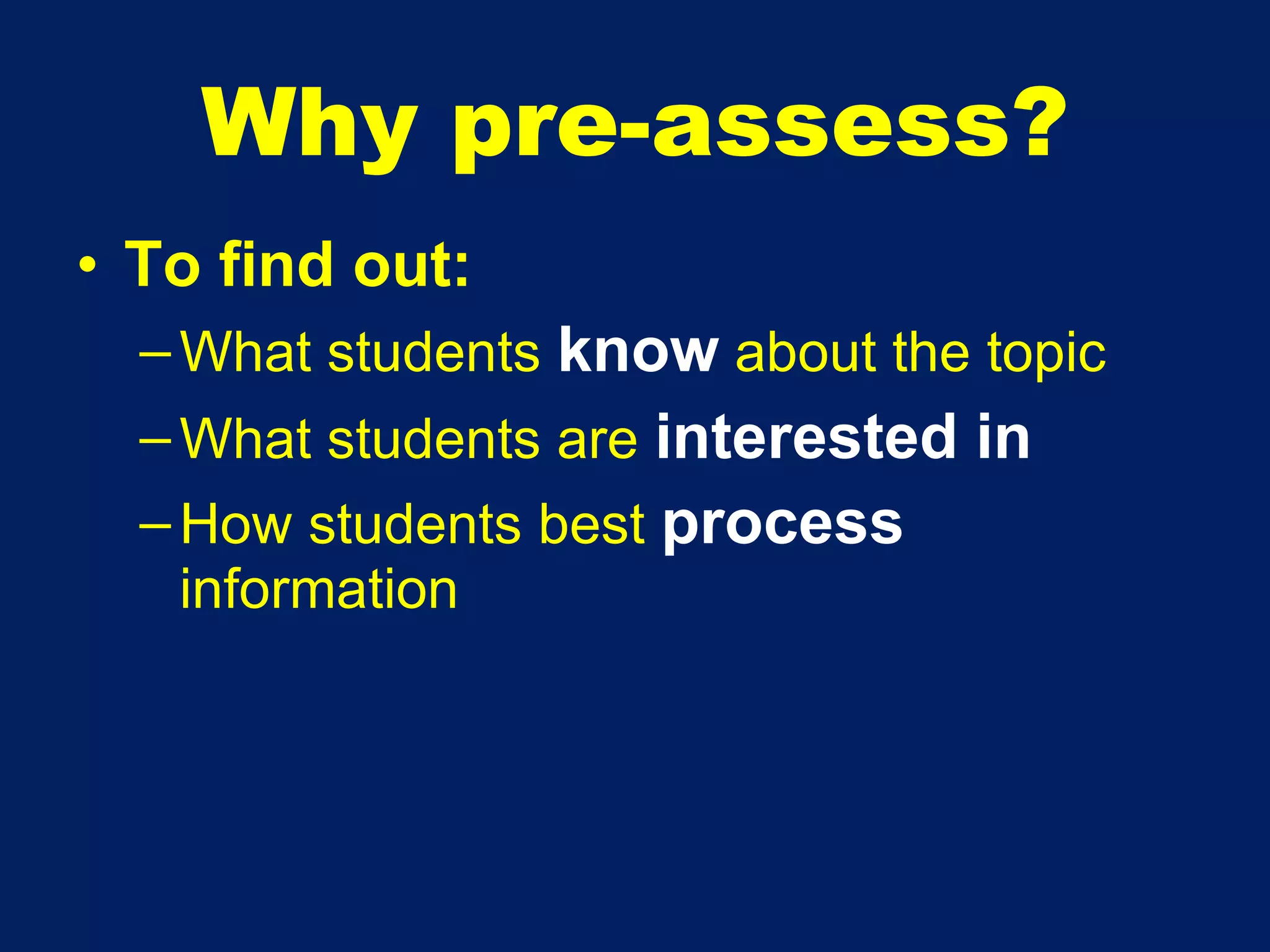 Pre-assessment | PPT