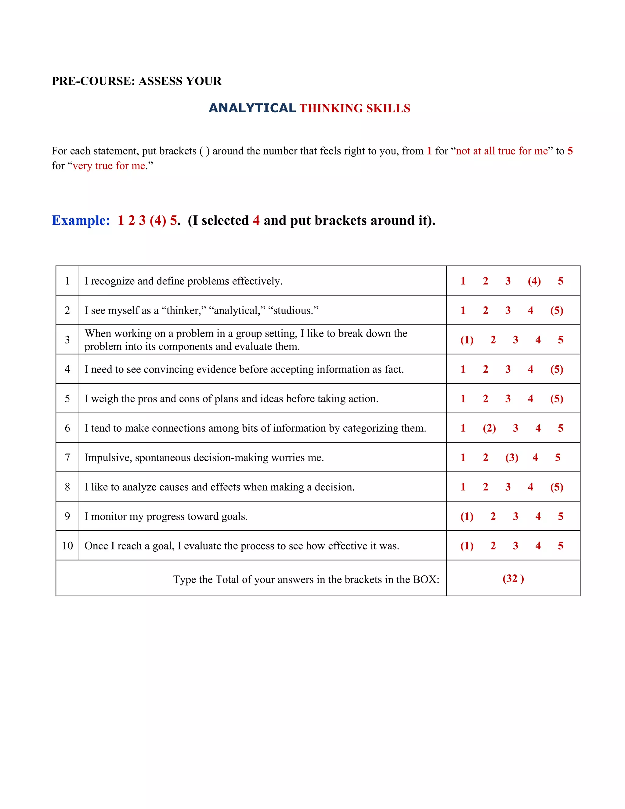 Pre assessment | DOC