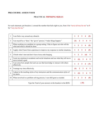 Pre assessment | PDF