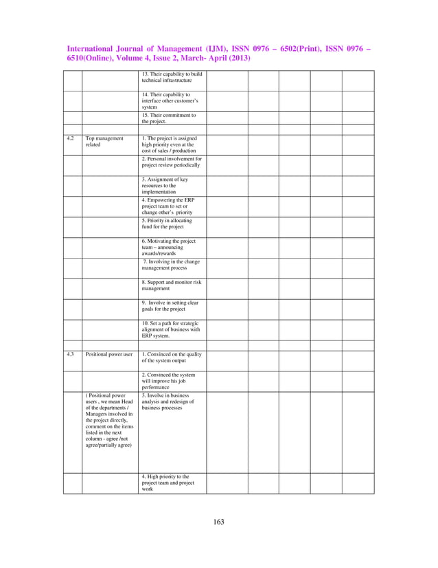 Pre assessment model for erp implementation | PDF | Human Resources | Business