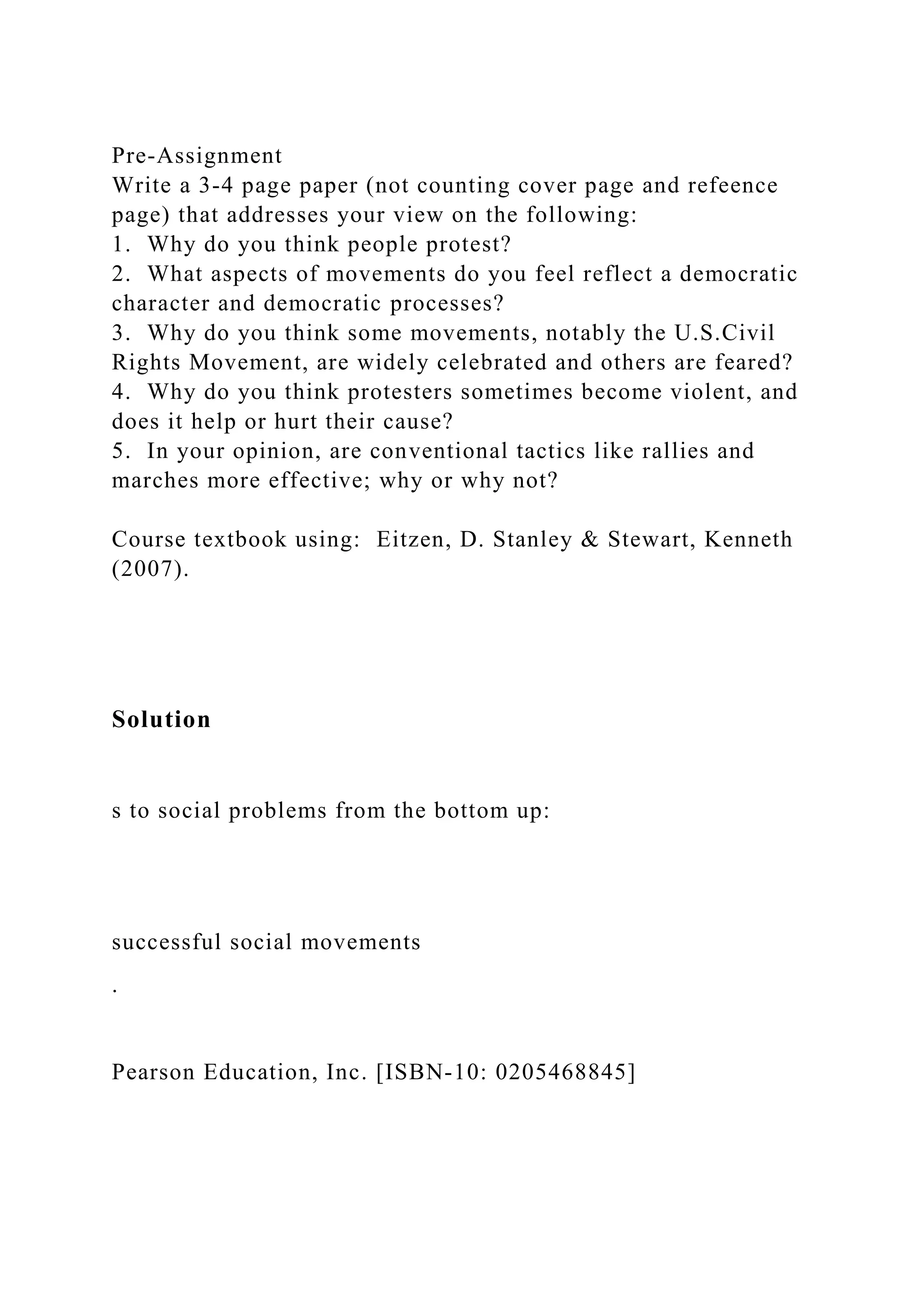 Pre-AssignmentWrite a 3-4 page paper (not counting cover page and .docx