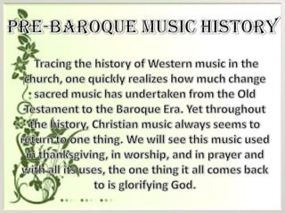 Pre-baroque music | PPT