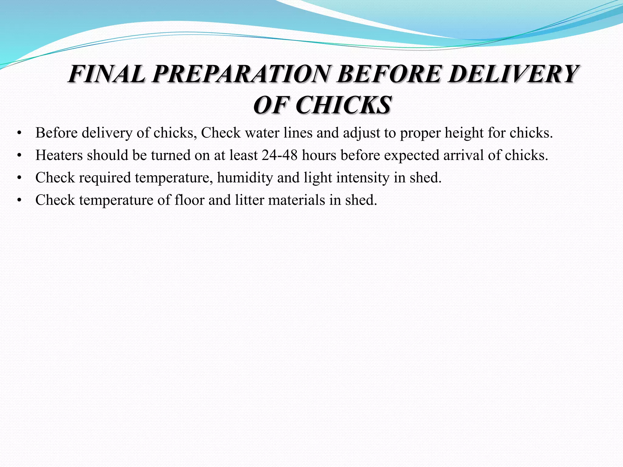 "Pre-Brooding Management" | PPTX